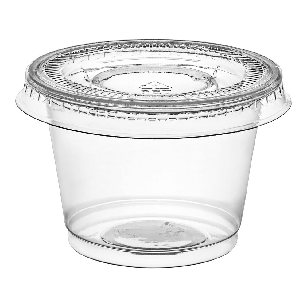 Choice 1 oz. Clear Plastic Souffle Cup / Portion Cup with PET Plastic ...