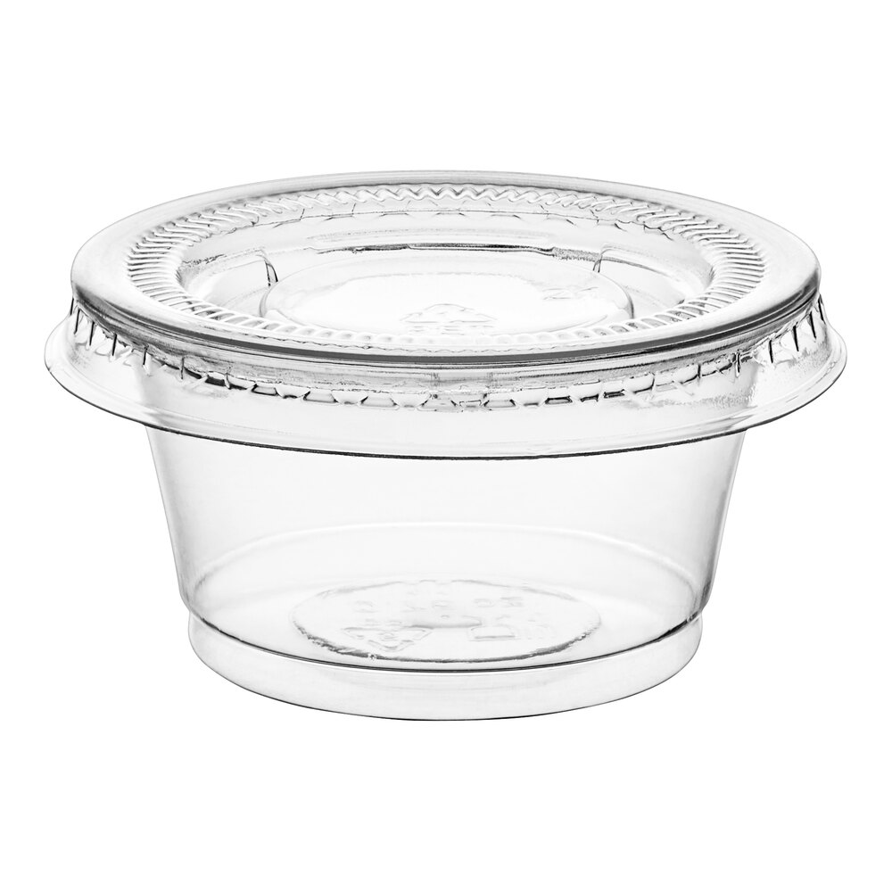 Choice 0.75 oz. Clear Plastic Souffle Cup / Portion Cup with PET ...