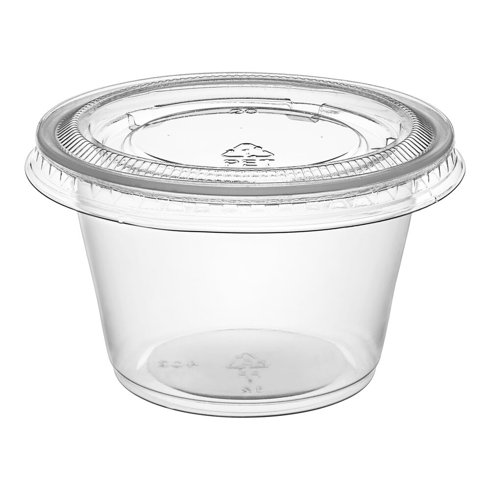 Choice 4 oz. Clear Plastic Souffle Cup / Portion Cup with PET Plastic ...
