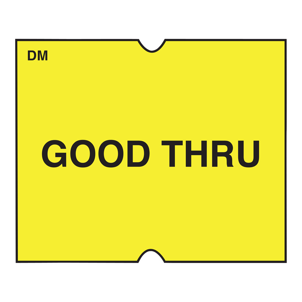 DayMark DissolveMark® 13/16" x 11/16" Dissolvable Yellow "Good Thru ...