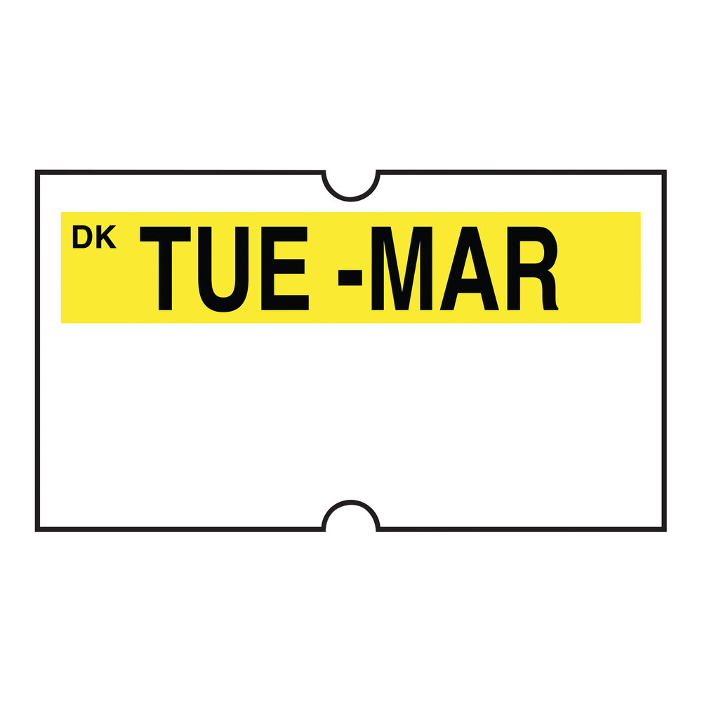DayMark DuraMark™ 13/16" x 1/2" Permanent Tuesday Day of the Week 1,000 ...