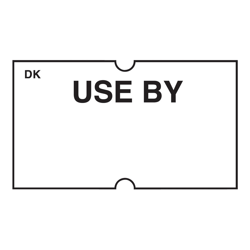 DayMark DuraMark™ 13/16" x 1/2" Permanent White "Use By" 1,000-Count Date Coder Label Roll for ...