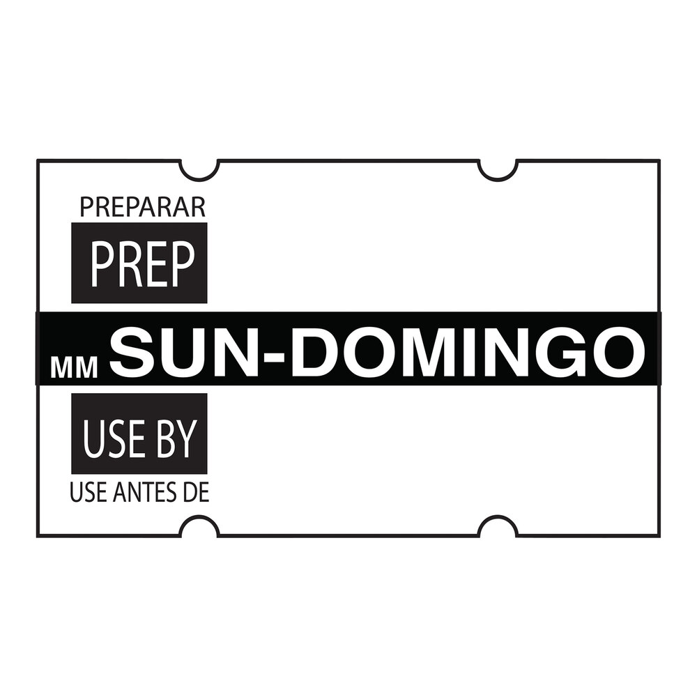 DayMark MoveMark™ 1 3/16" x 11/16" Removable Sunday Day of the Week "Prep / Use By" 1,000-Count ...
