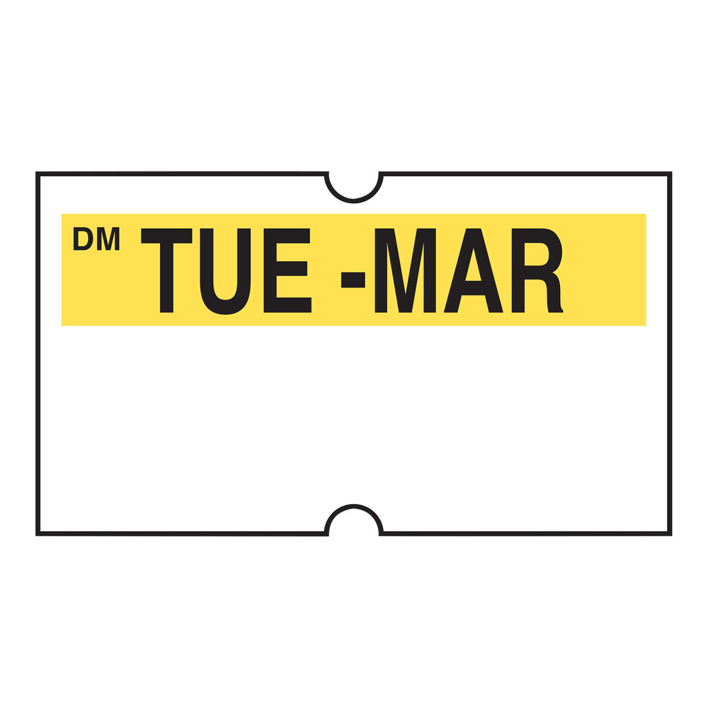 DayMark DissolveMark® 13/16" x 1/2" Dissolvable Tuesday Day of the Week ...