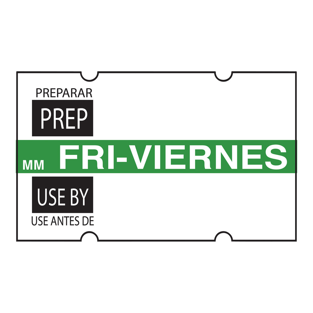 DayMark MoveMark™ 1 3/16" x 11/16" Removable Friday Day of the Week "Prep / Use By" 1,000-Count ...