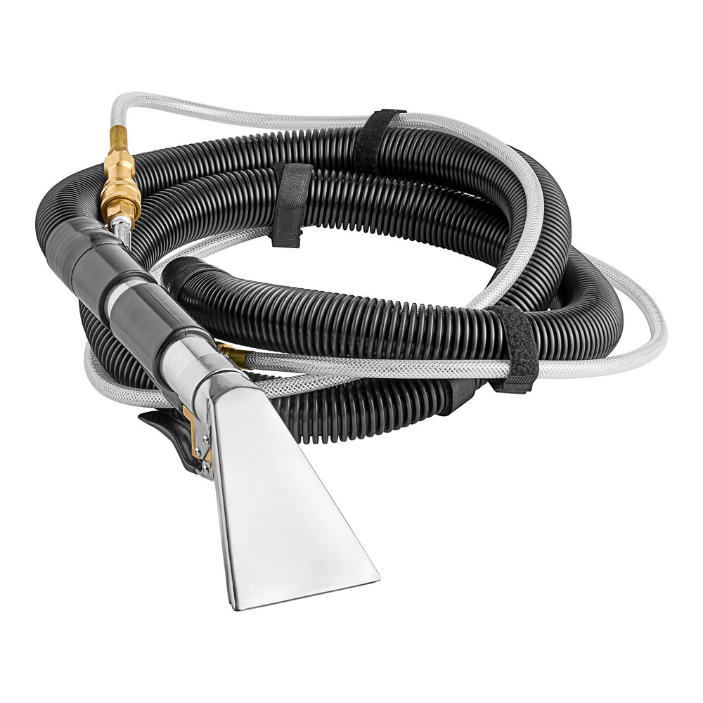 Lavex 7' External Vacuum and Solution Hose Set with 4" Stainless Steel ...