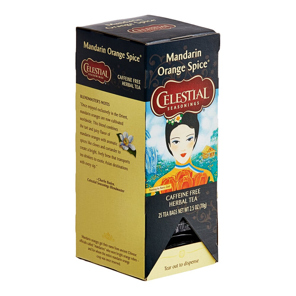 Celestial Seasonings Mandarin Orange Spice Herbal Tea Bags - 25/Box