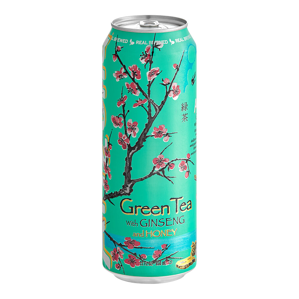 AriZona Green Tea with Ginseng 22 fl. oz. Can - 24/Case
