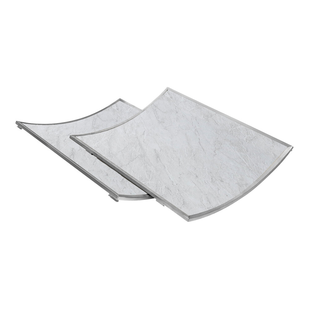 Eastern Tabletop Curved HUB 28" x 21 1/4" Light Marble Laminate Side ...