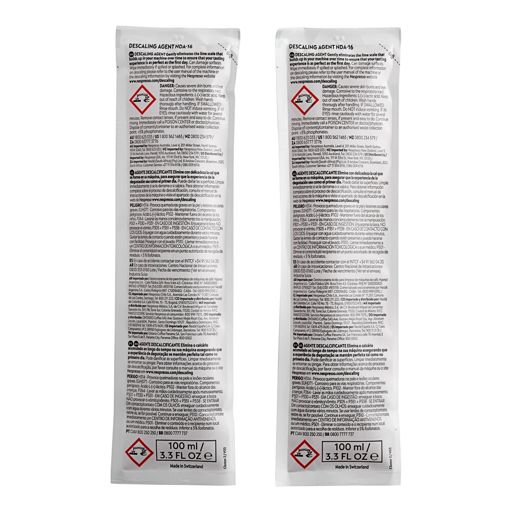 Nespresso 2-Pack Descaling Kit for Nespresso Zenius and Momento ...