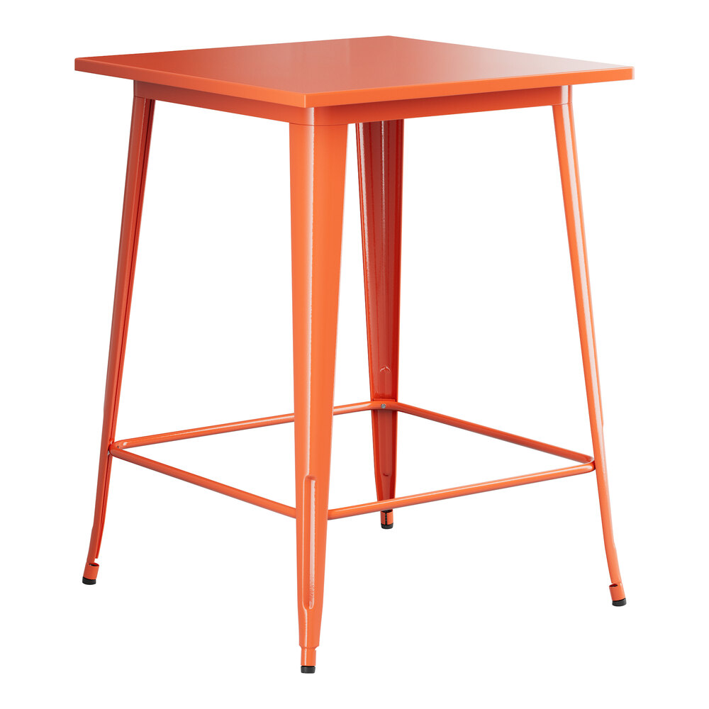 Lancaster Table & Seating Alloy 32" x 32" Amber Orange Bar Height ...