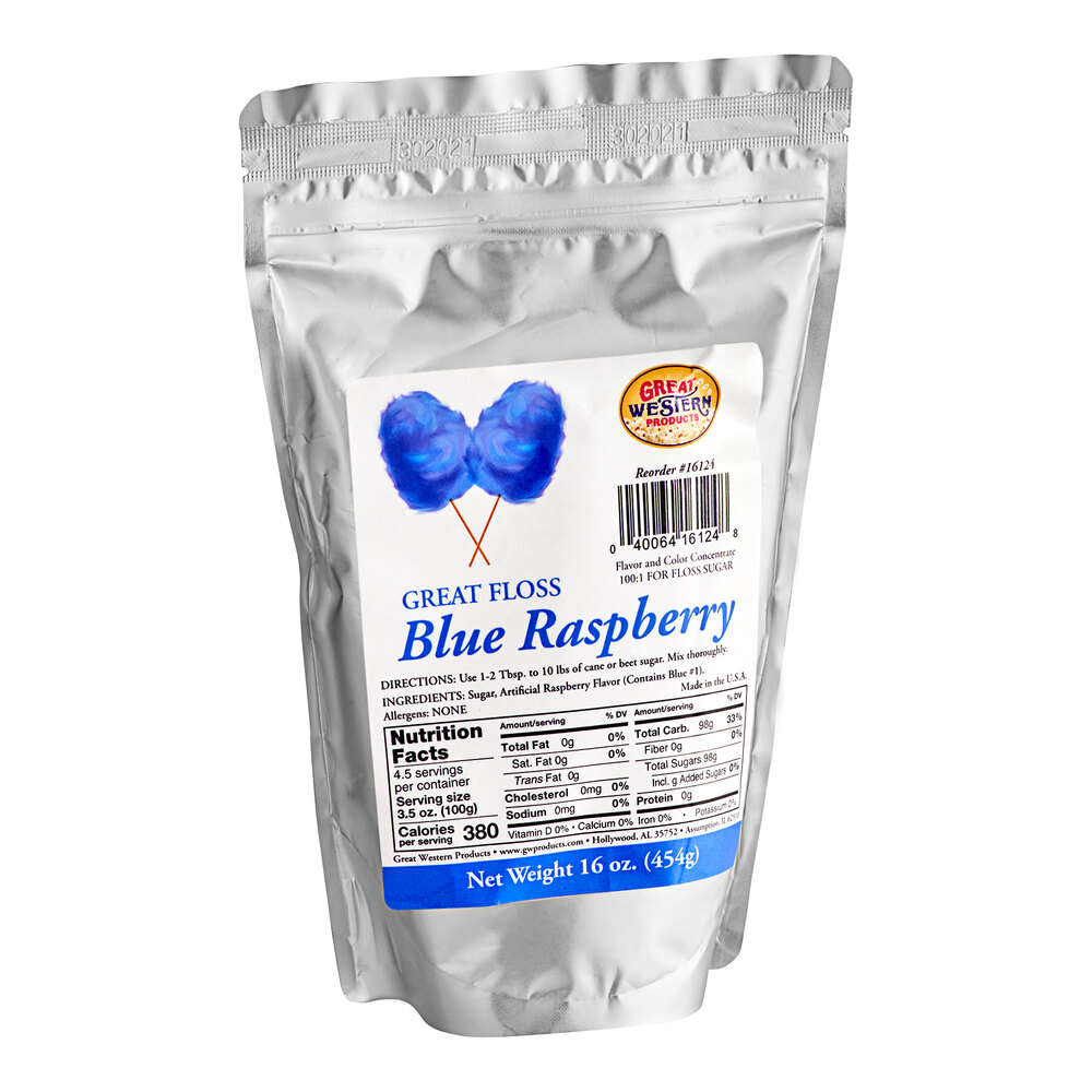 Great Western Great Floss 1 lb. Container Blue Raspberry Cotton Candy ...