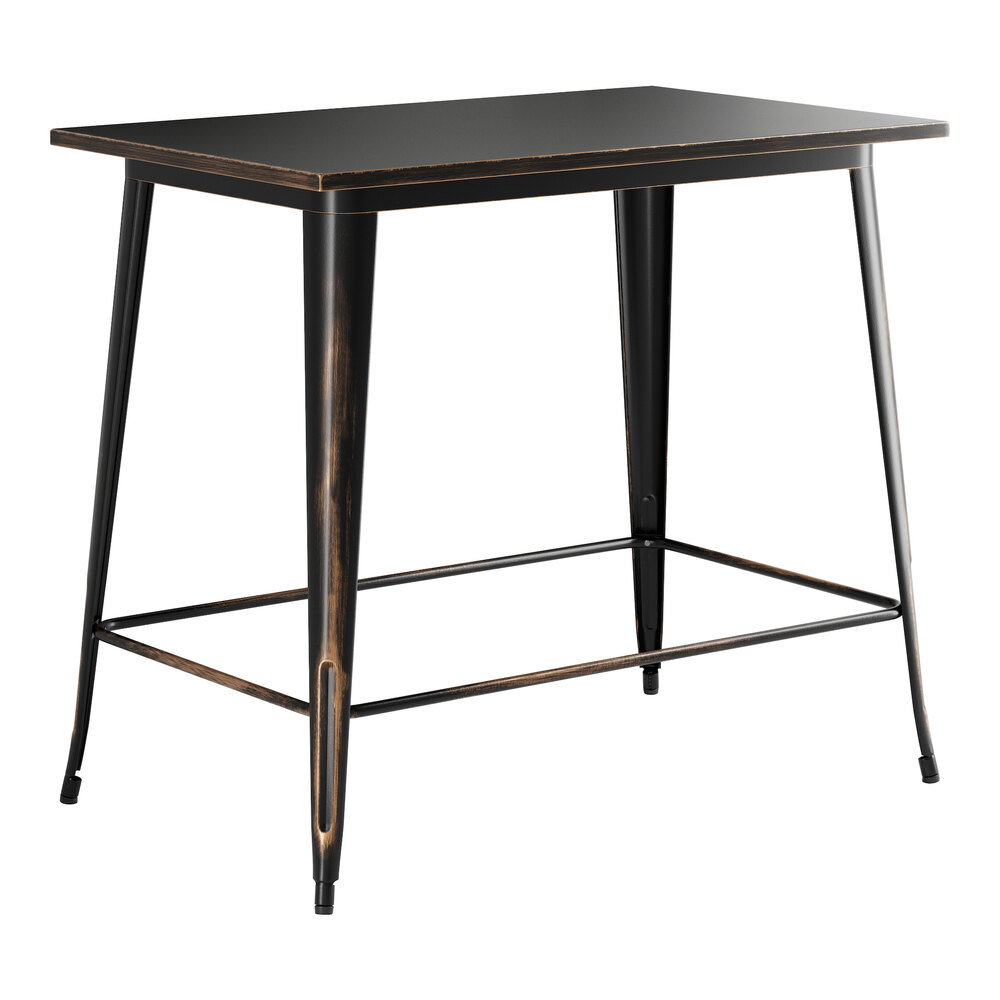 Lancaster Table & Seating Alloy 48" x 30" Rectangular Distressed Copper ...