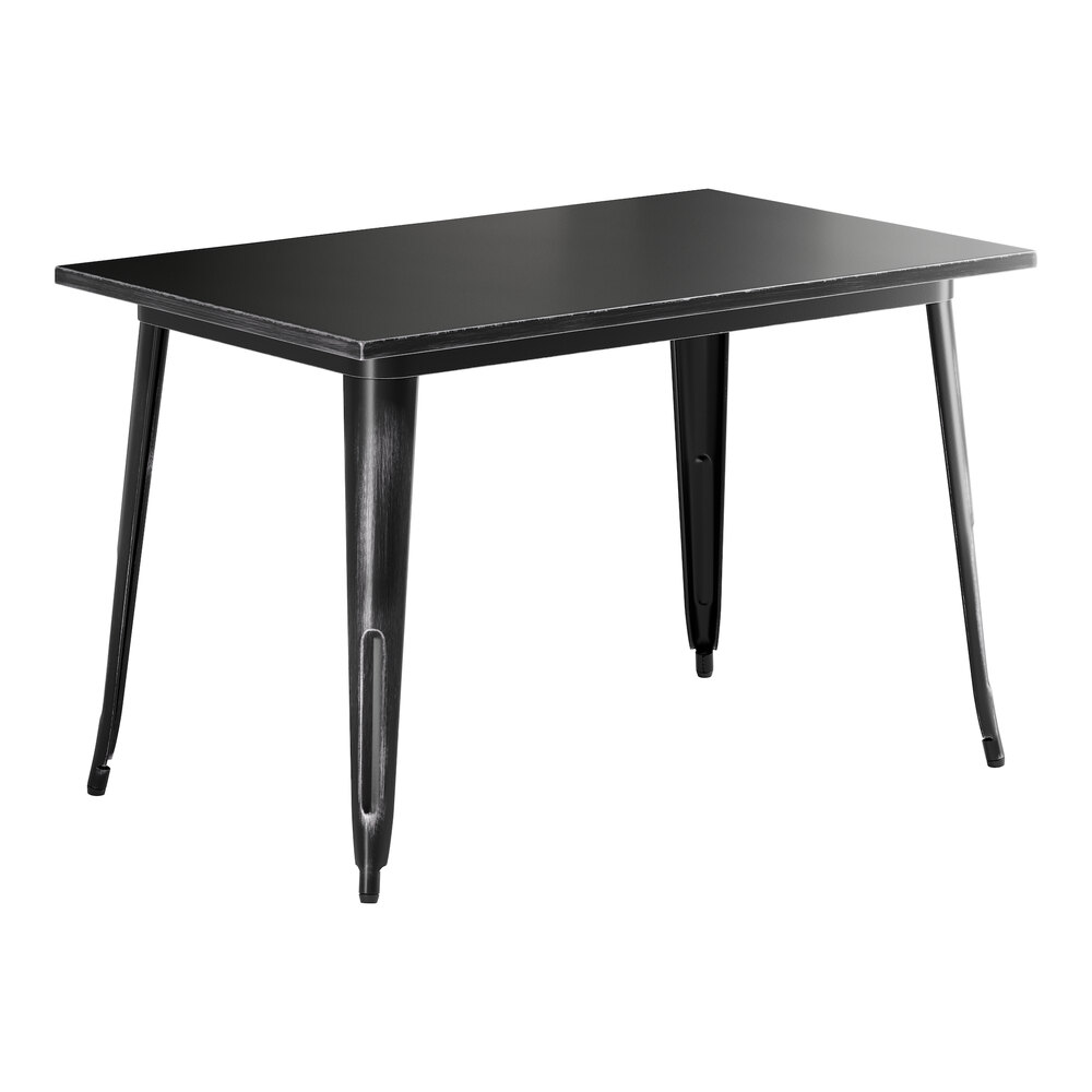 Lancaster Table & Seating Alloy 48" x 30" Distressed Onyx Black ...