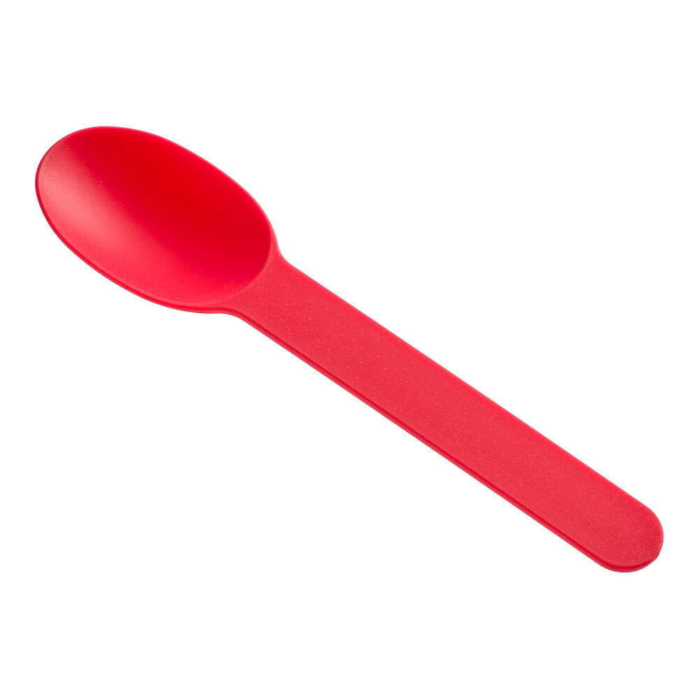 Choice Red Heavy Weight Polypropylene Plastic Frozen Yogurt Spoon ...
