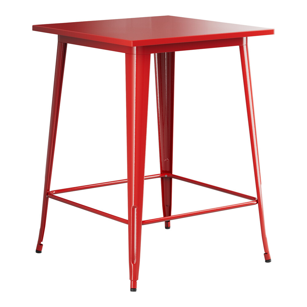 Lancaster Table & Seating Alloy 32" x 32" Ruby Red Bar Height Outdoor Table