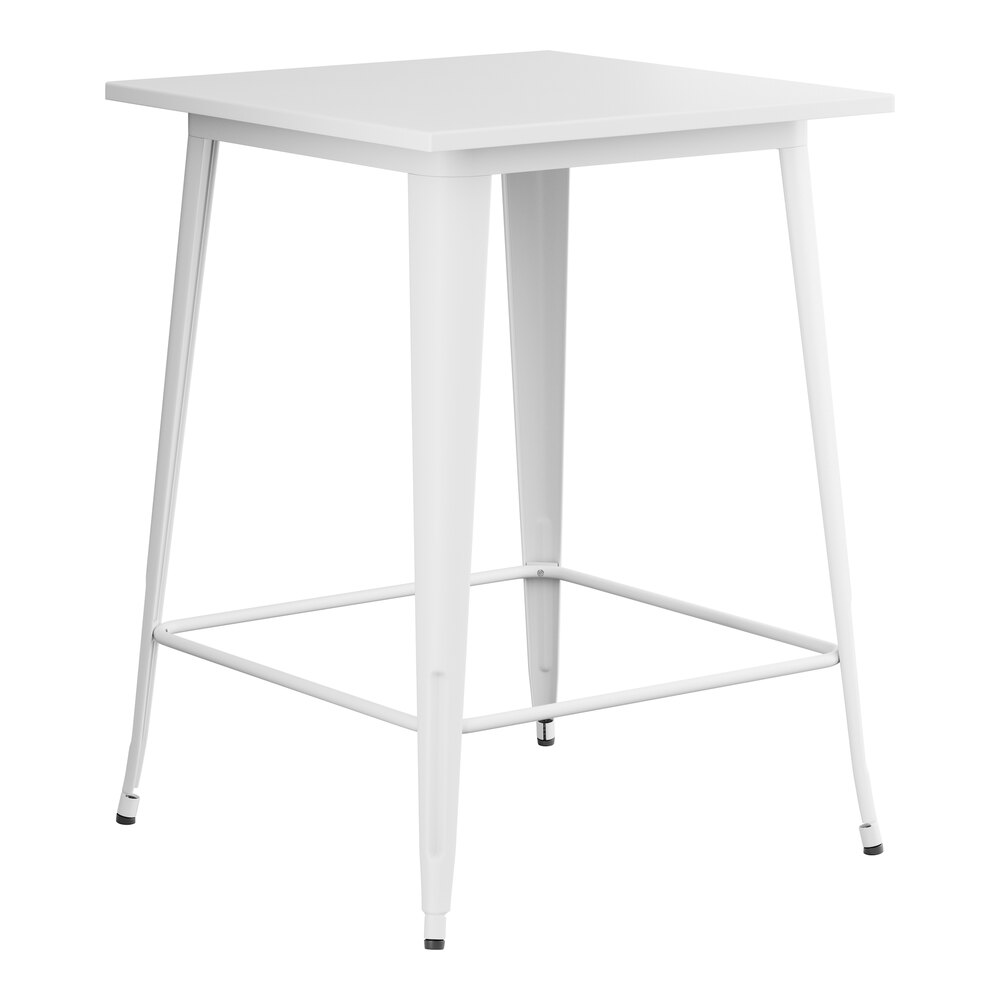 Lancaster Table & Seating Alloy 32" x 32" Pearl White Bar Height ...