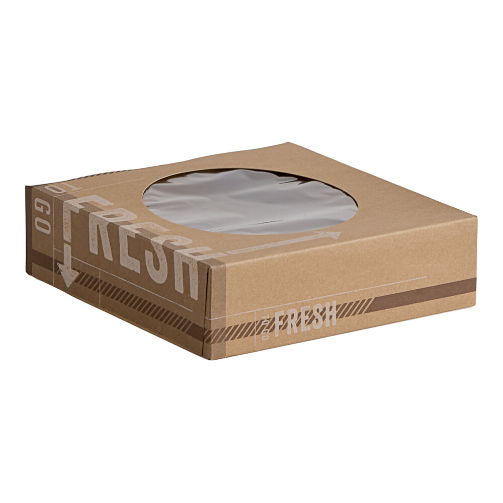 Inno-Pak To Go Fresh 9" x 9" x 2 1/2" Kraft Auto-Popup Window Pie ...