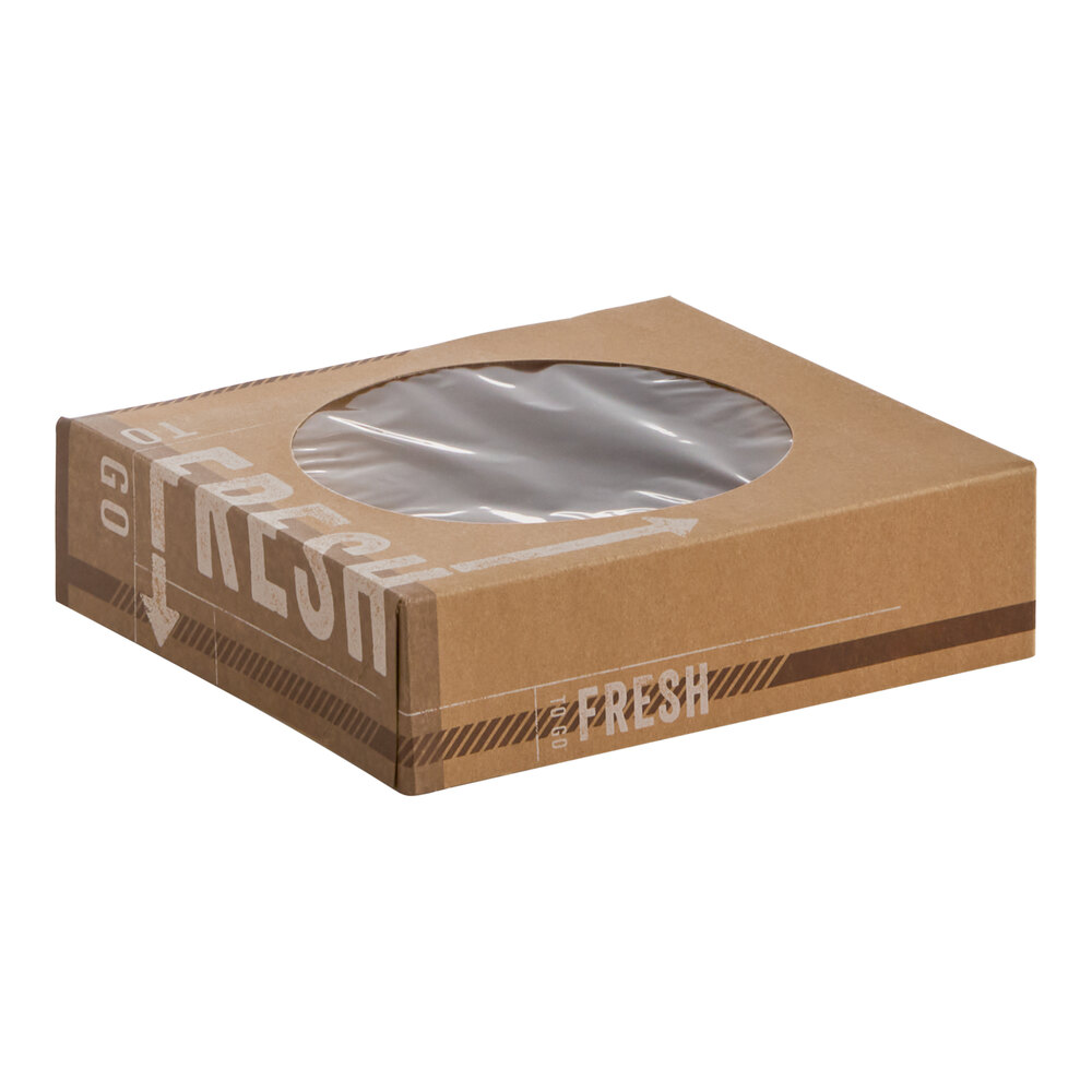 Inno-Pak To Go Fresh 10" x 10" x 2 1/2" Kraft Auto-Popup Window Pie ...