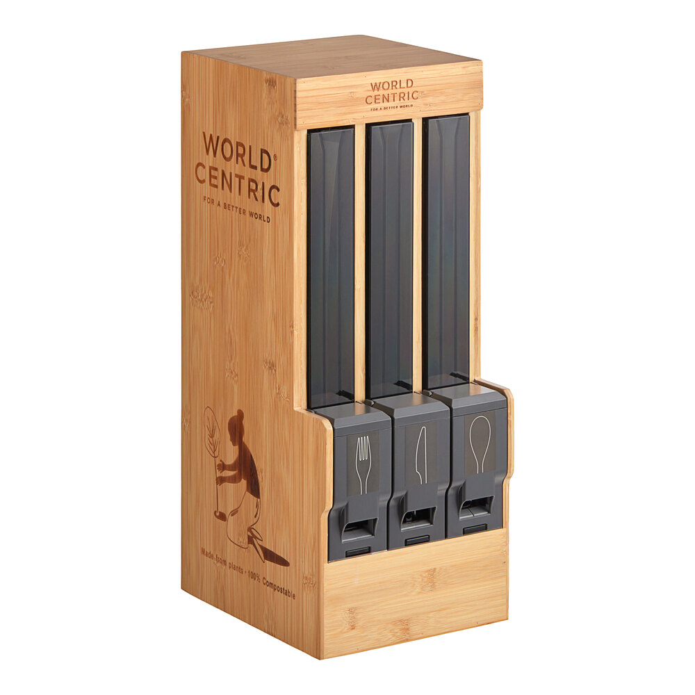 World Centric 8 1/2" x 10 3/16" x 21 1/8" Touchless Cutlery Dispenser ...