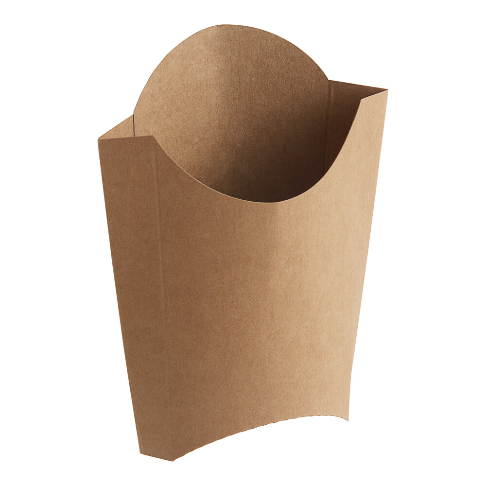 Solia 8 oz. Kraft Paper French Fry Scoop / Tray - 1,200/Case