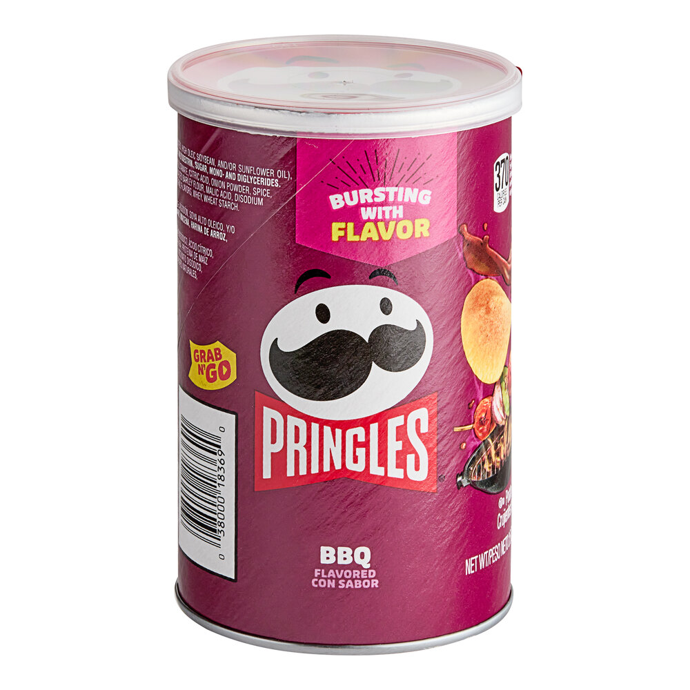 Pringles BBQ Potato Crisps Grab-and-Go Can 2.5 oz. - 12/Case