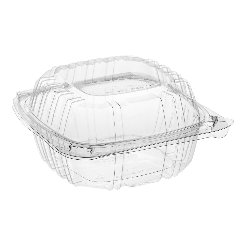 Choice 6" x 6" x 3" Clear Hinged Clamshell Container - 500/Case