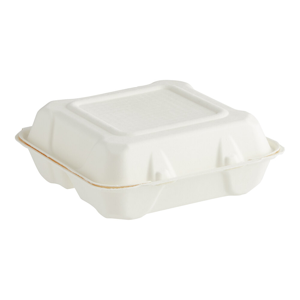 Fabri-Kal Greenware 9" x 9" 3-Compartment Plant Fiber Blend Hinged ...