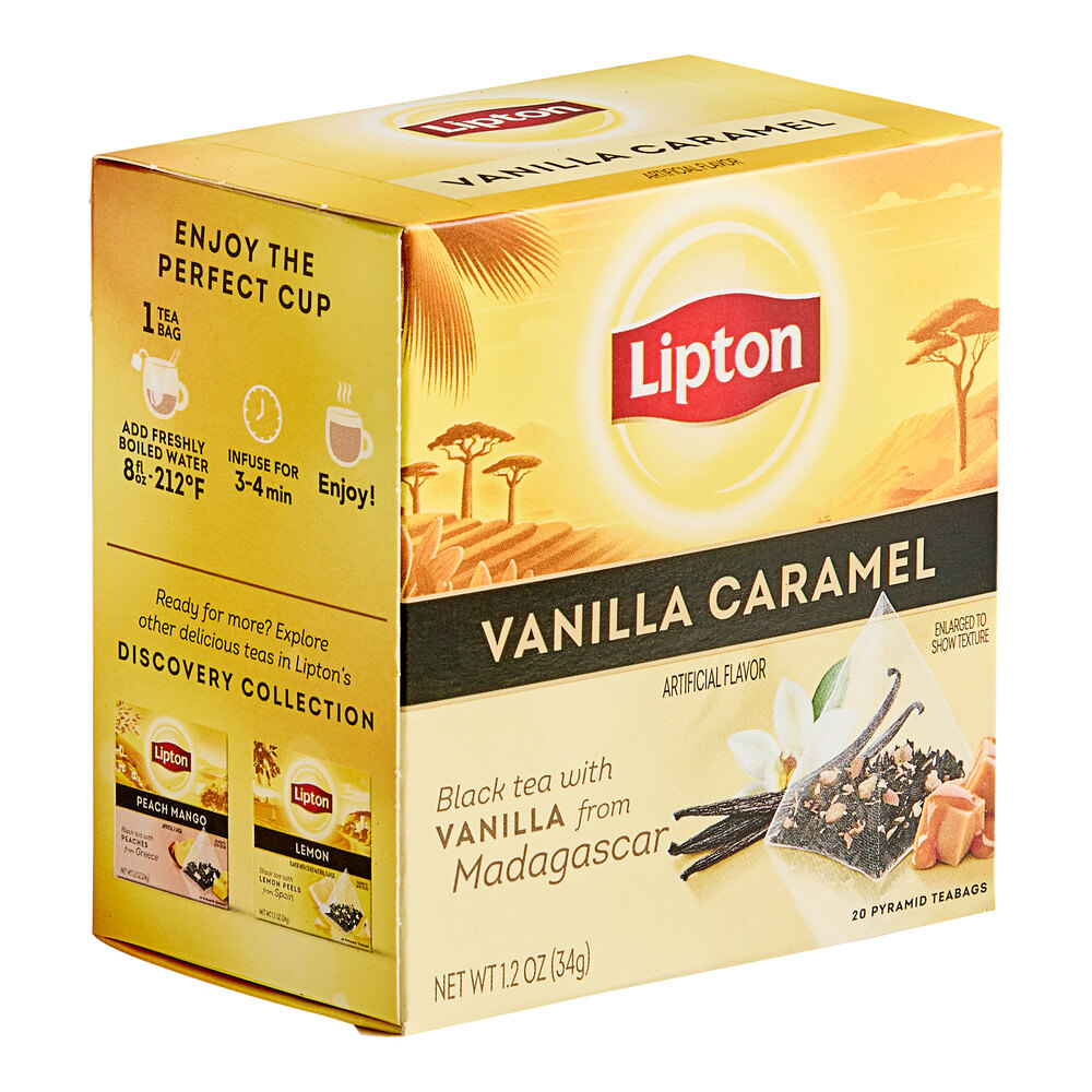 Lipton Vanilla Caramel Black Pyramid Tea Bags - 20/Box