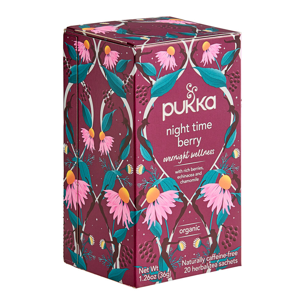 Pukka Organic Night Time Berry Herbal Tea Bags - 80/Case