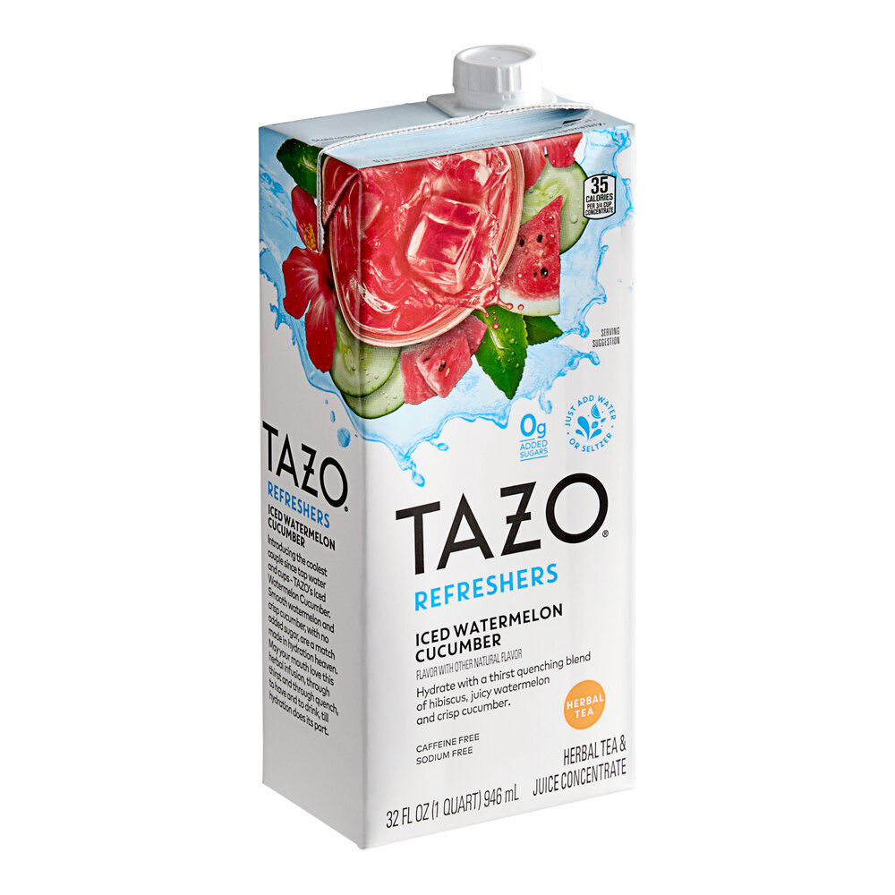 Tazo Refreshers Watermelon Cucumber Iced Tea and Juice 1:1 Concentrate ...