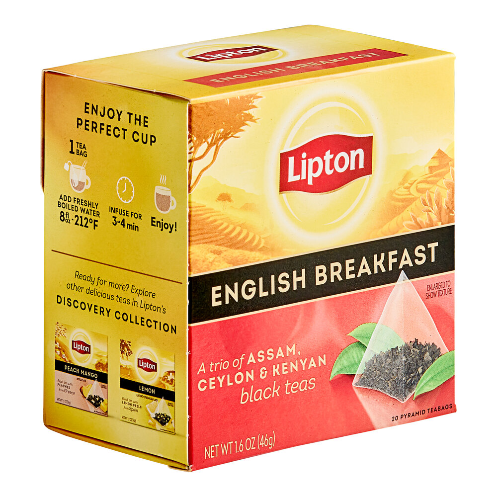 Lipton English Breakfast Pyramid Tea Bags - 20/Box