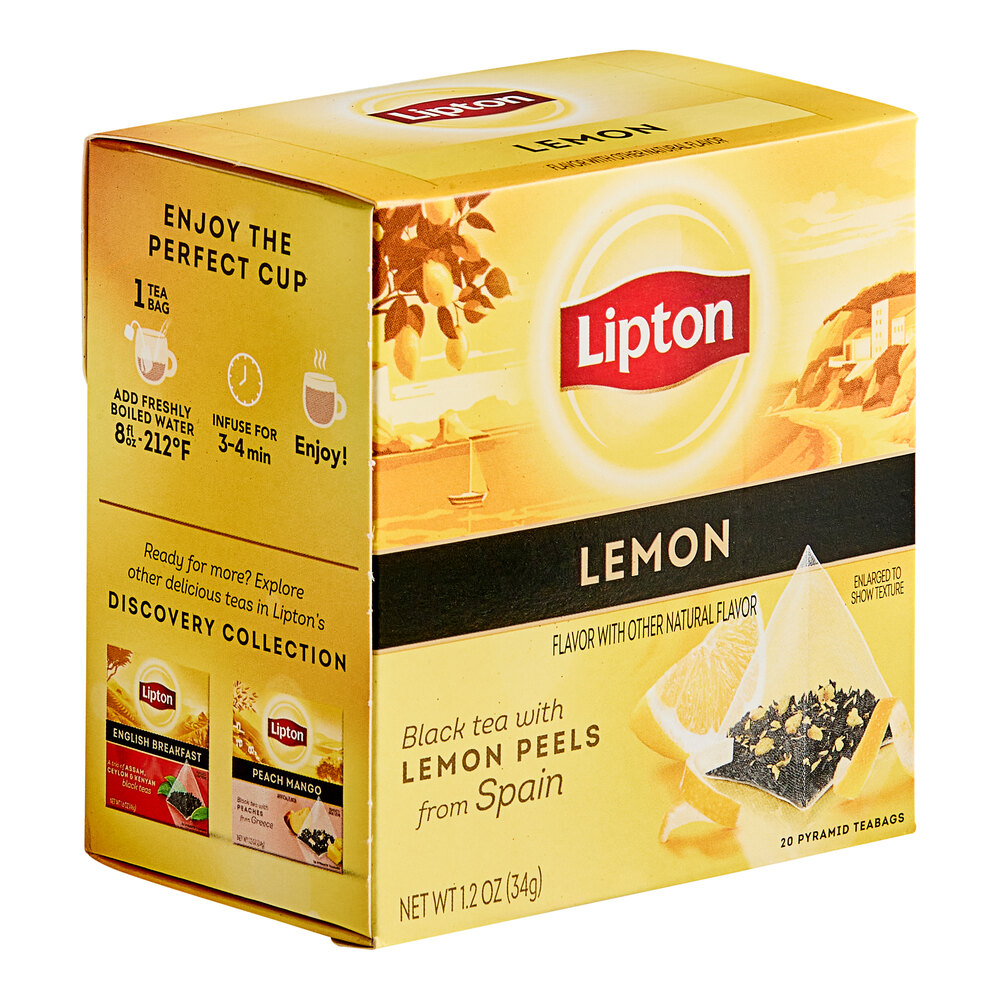 Lipton Lemon Black Pyramid Tea Bags - 20/Box