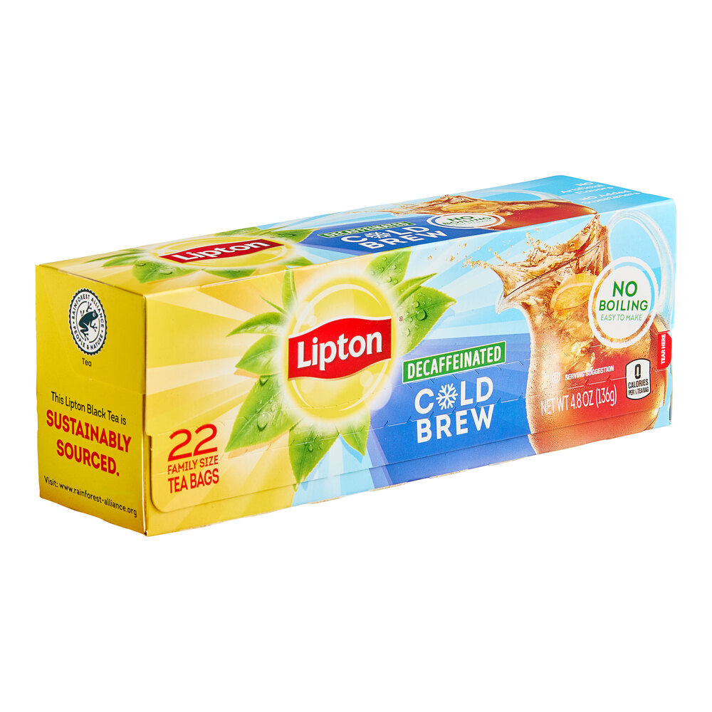 Lipton Decaf Black Cold Brew Iced Tea Bags 1 Quart - 264/Case