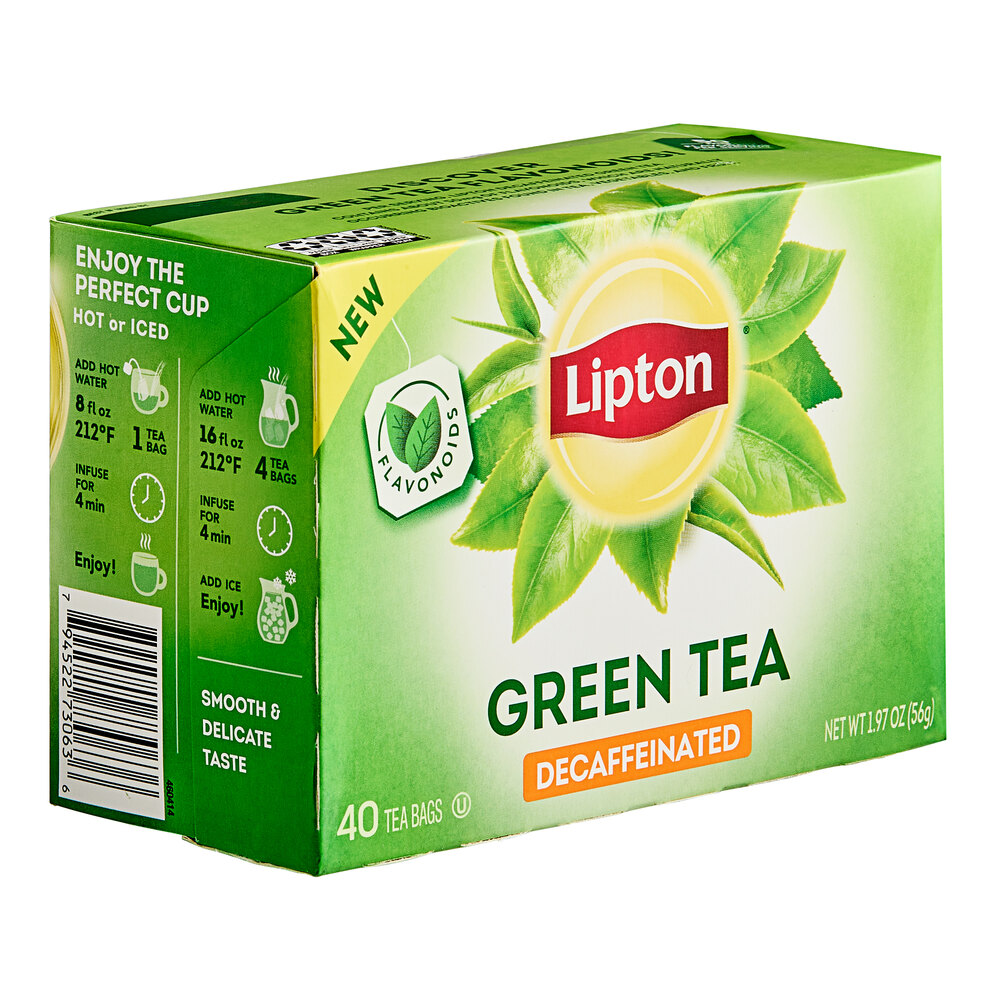Lipton Signature Blend Decaf Green Tea Bags - 40/Box