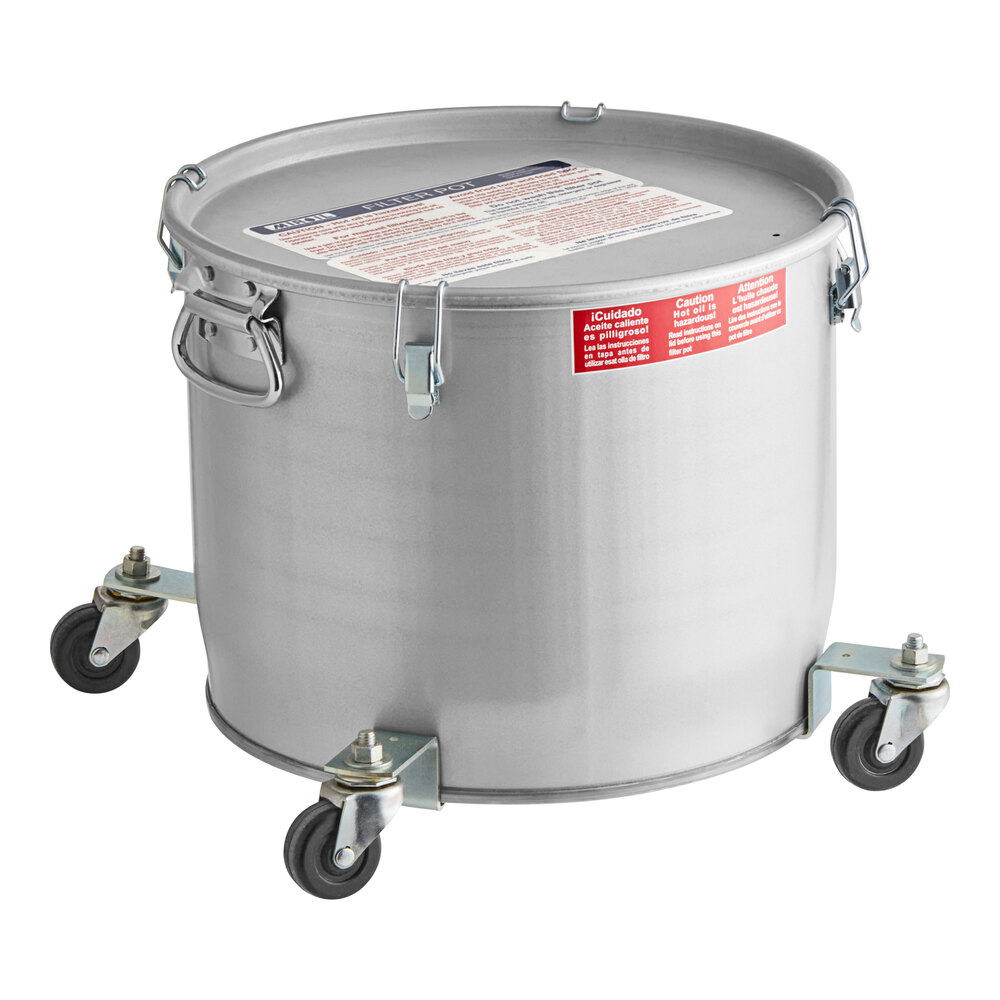MirOil 40LC 5 Gallon Enameled Steel Grease Bucket / Fryer Oil Filter ...