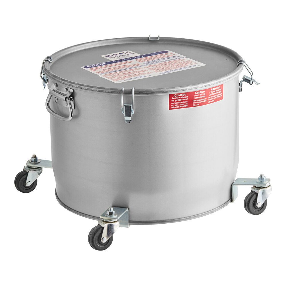 MirOil 60LC 7 Gallon Enameled Steel Grease Bucket / Fryer Oil Filter ...