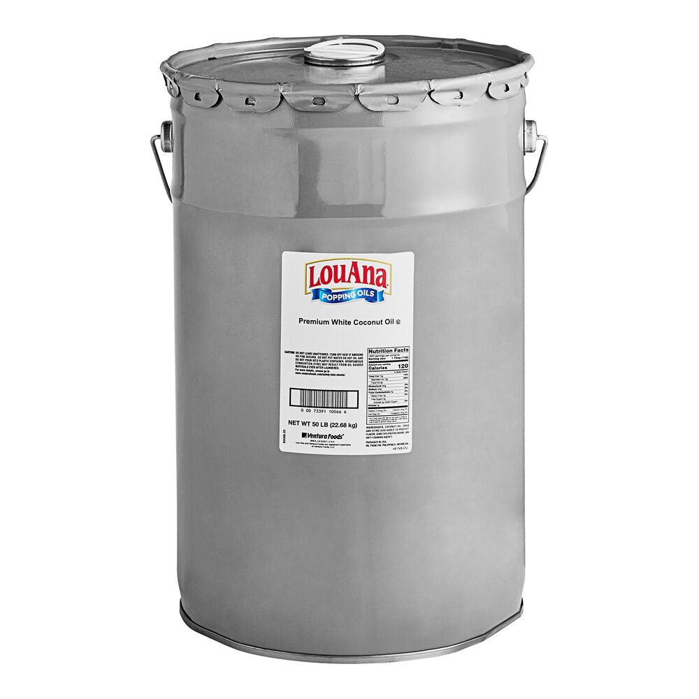 LouAna Premium White Coconut Popping Oil 50 lb. Pail