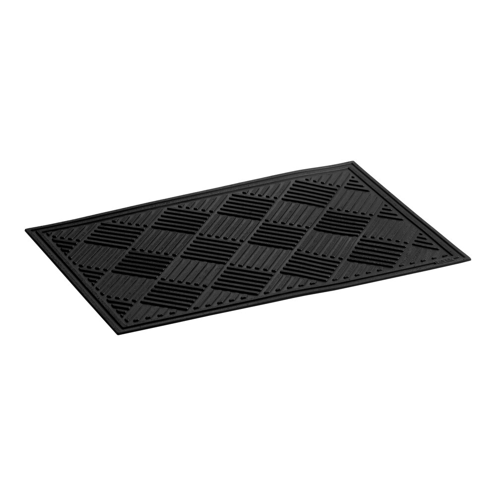 Lavex 2' x 3' Diamond Rubber Scraper / Entrance Mat with Beveled Edge ...
