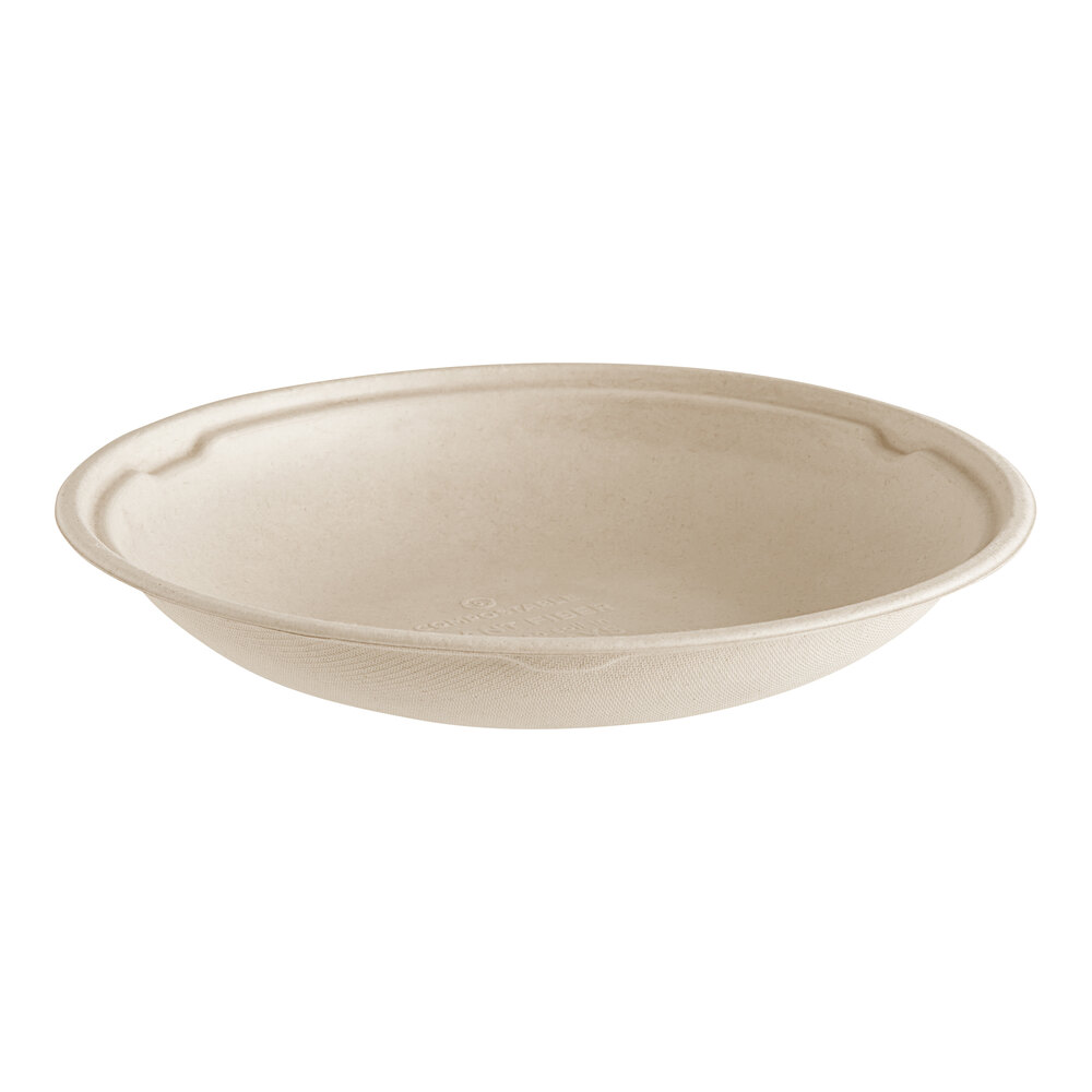 World Centric 36 oz. Compostable Shallow Fiber Take-Out Bowl - 300/Case