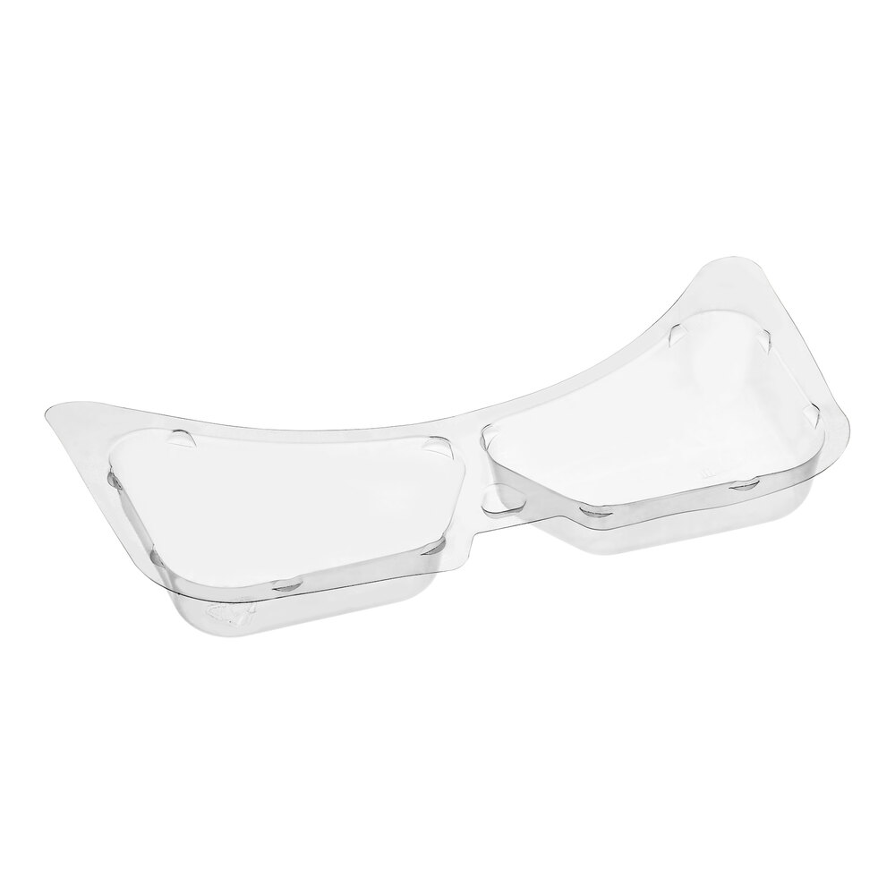 Inline Plastics 2-Compartment Tray Insert for Safe-T-Fresh 35, 48, and 64 oz. Rectangular Hinged ...