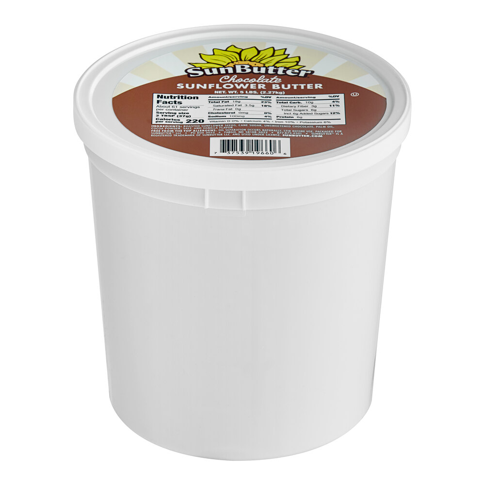 SunButter Chocolate Sunflower Butter Spread 5 lb. - 2/Case