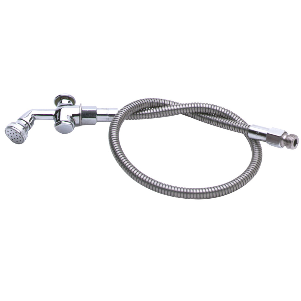 T&S B-0101-A60 2.2 GPM Angled Push-Button Spray Valve with Aerator, 60 ...