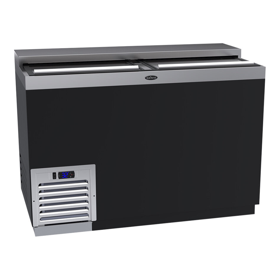 Krowne BC48-BG 48" Black Horizontal Bottle Cooler with Slide Top