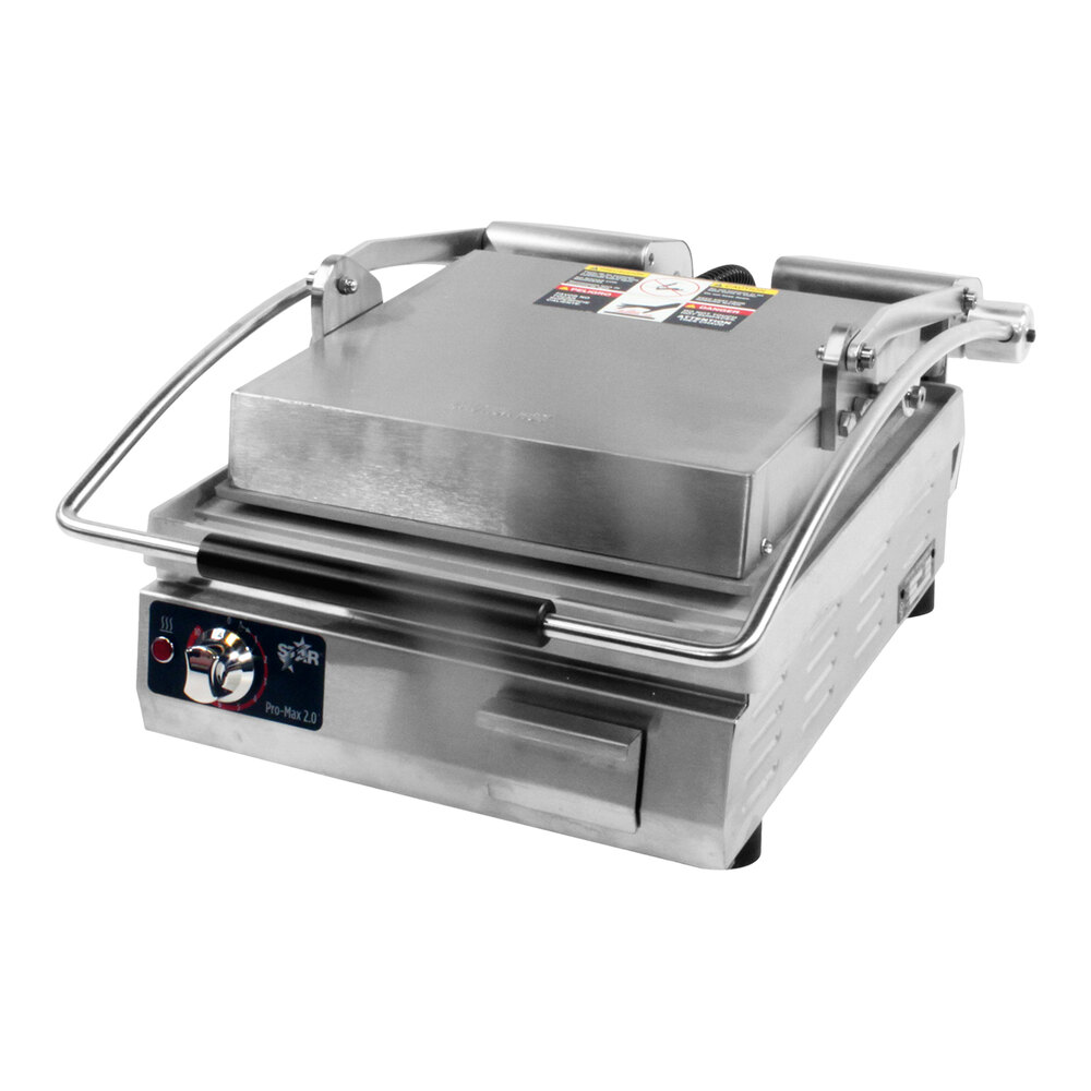 Star Pro-Max 2.0 PST14 Single 14" Sandwich Grill with Smooth Aluminum ...