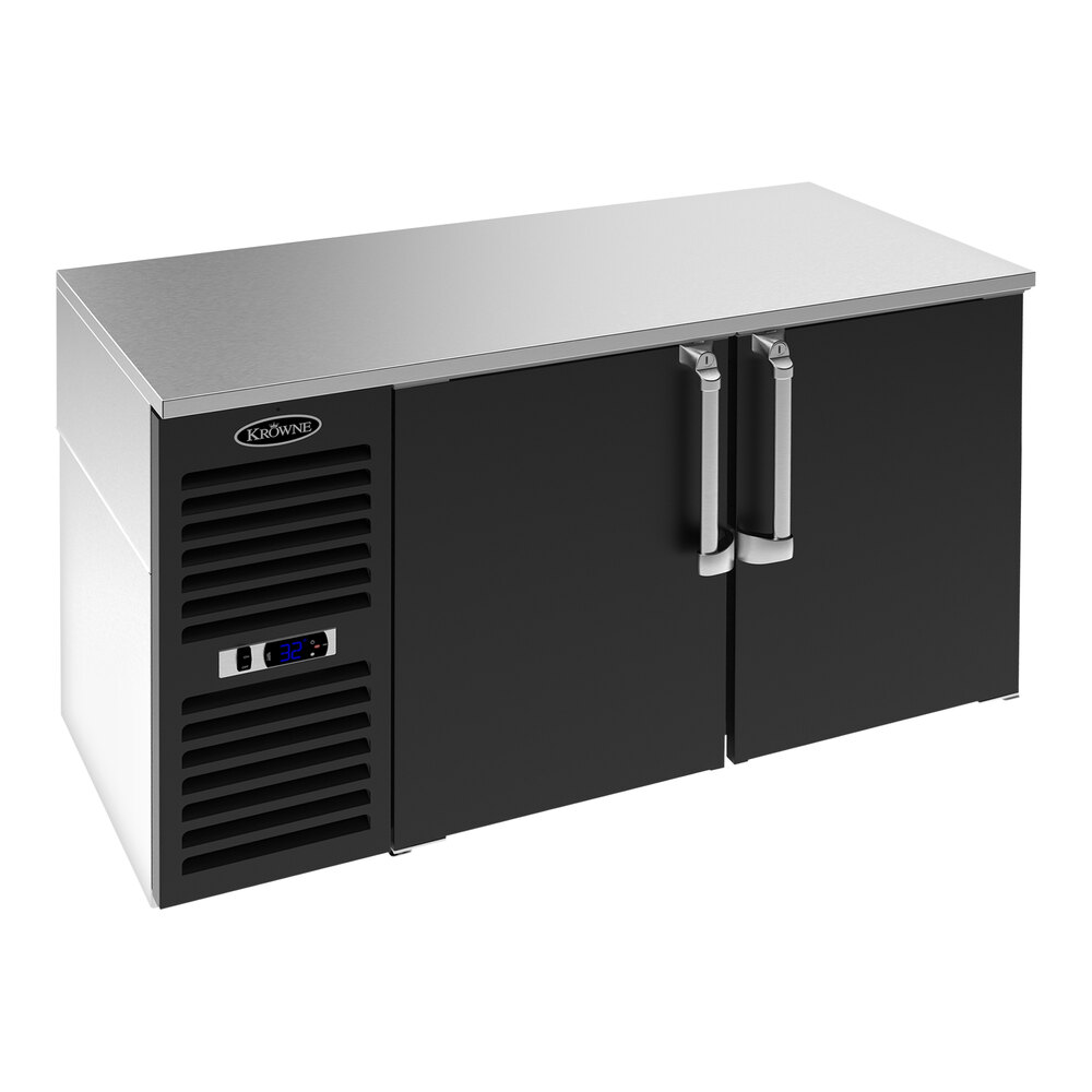 Krowne LS52R-BNS-LR 52" Black Solid Narrow Door Low-Profile Back Bar ...