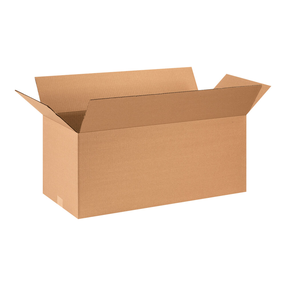 Lavex 28" x 12" x 12" Kraft Corrugated RSC Shipping Box - 20/Case