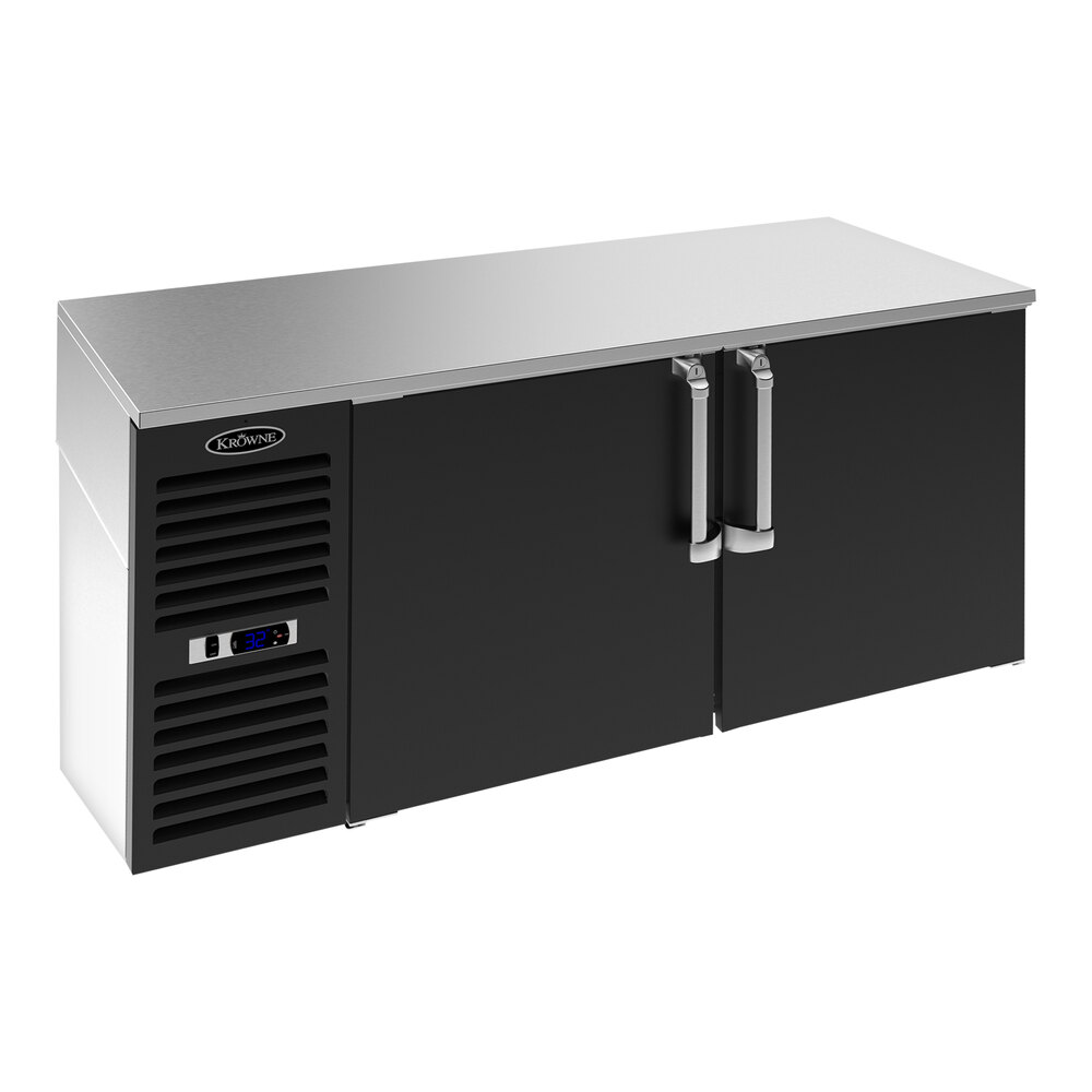 Krowne LS60R 60" Black Solid Door Low-Profile Back Bar Refrigerator ...