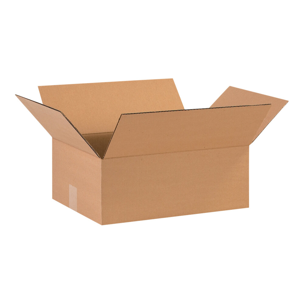 Lavex 15" x 12" x 5" Kraft Corrugated RSC Shipping Box - 25/Case