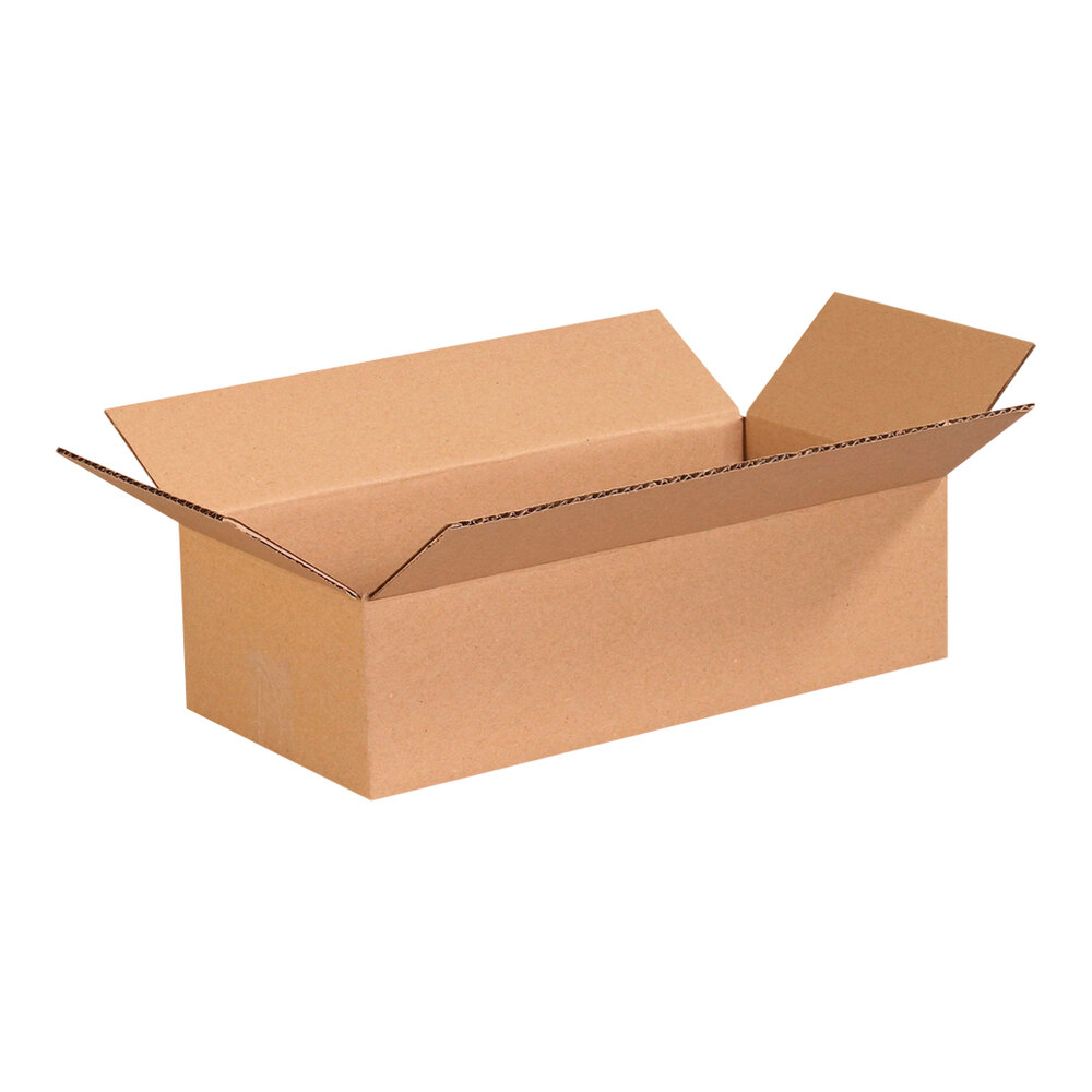 Lavex 16" x 8" x 4" Kraft Corrugated RSC Shipping Box - 25/Case